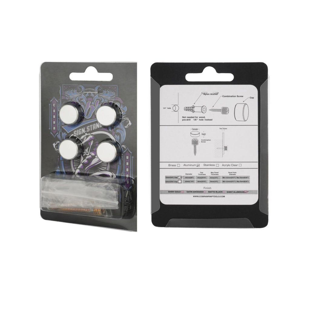 Standard Aluminum Standoff Caps - Diameter 0.6” (16mm) - Shiny ...