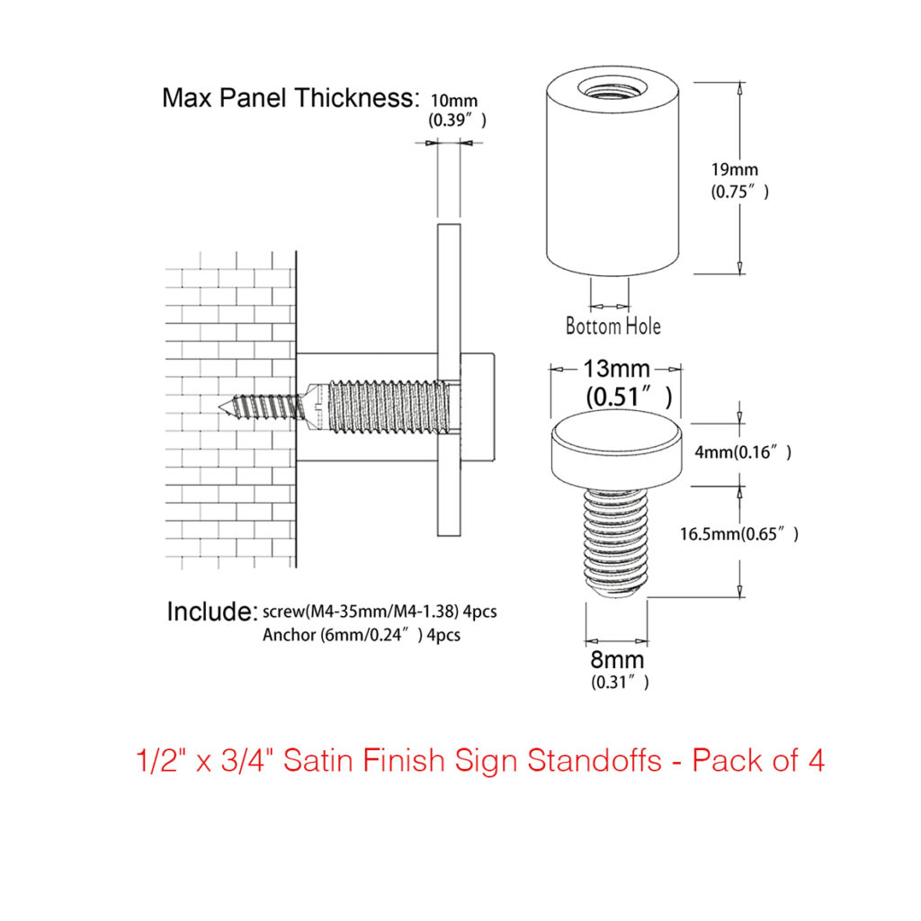 Sign Standoffs | Aluminum & Stainless Steel Wall Mounting Hardware in USA