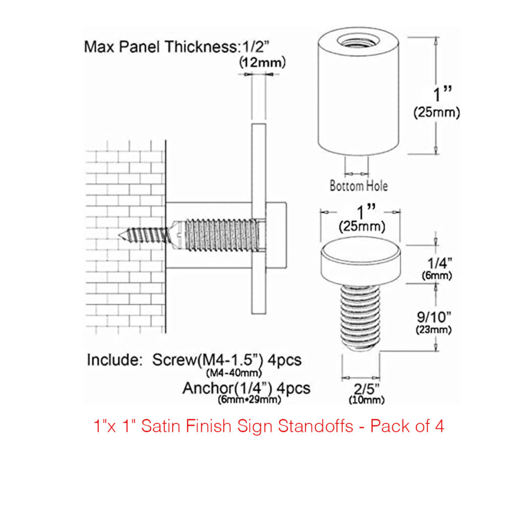 Sign Standoffs | Aluminum & Stainless Steel Wall Mounting Hardware in USA