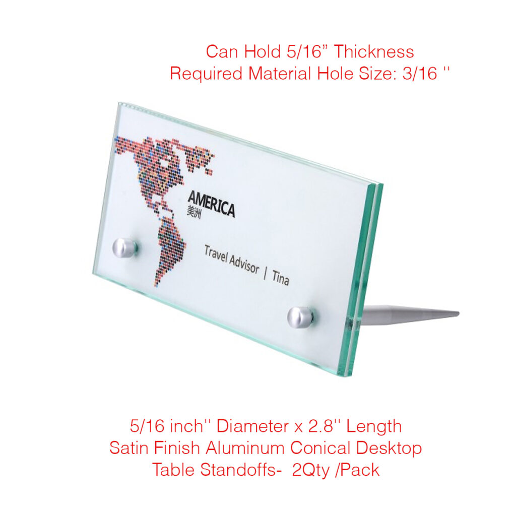 5/16 inch'' Diameter x 2.8'' Length Satin Finish Aluminum Conical ...