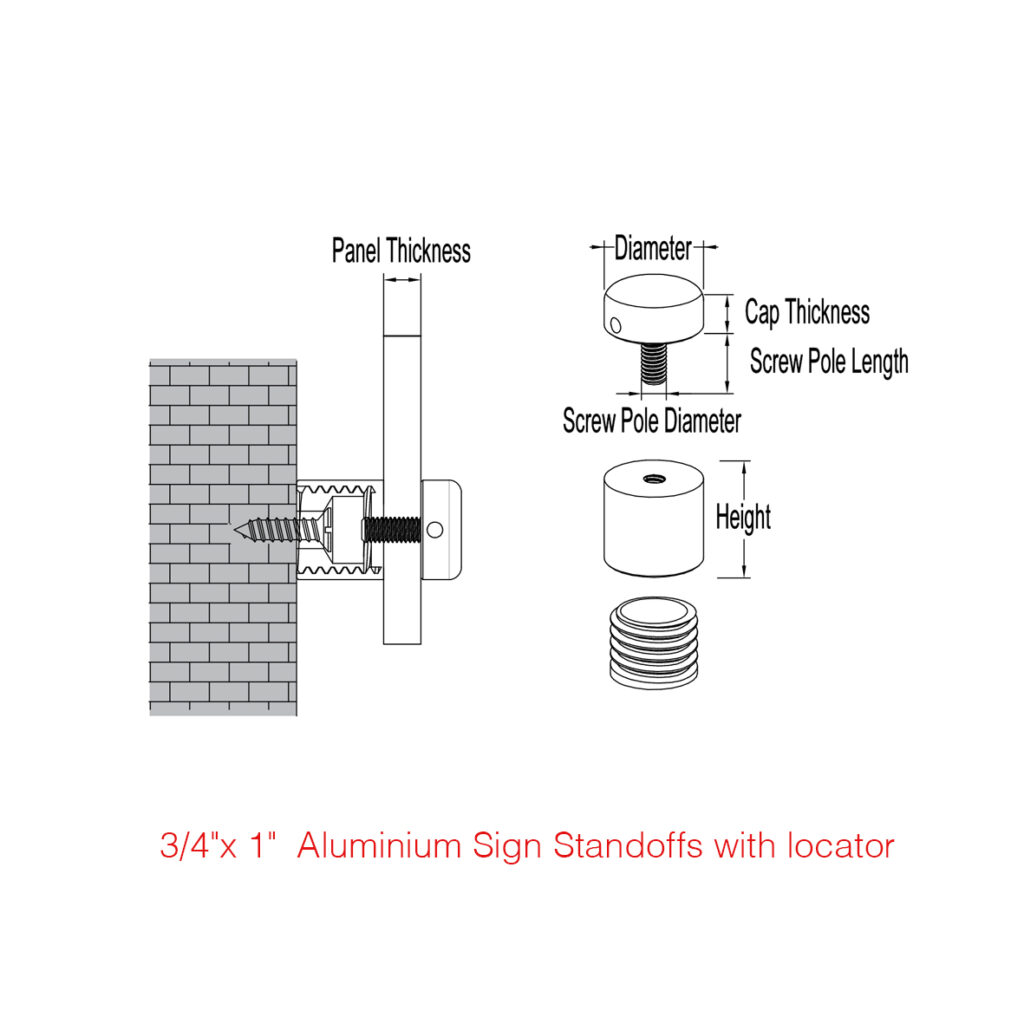 Sign Standoffs | Aluminum & Stainless Steel Wall Mounting Hardware in USA