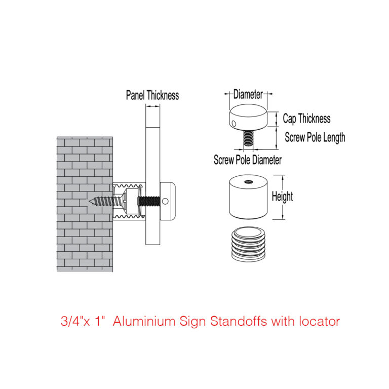 Sign Standoffs | Aluminum & Stainless Steel Wall Mounting Hardware in USA