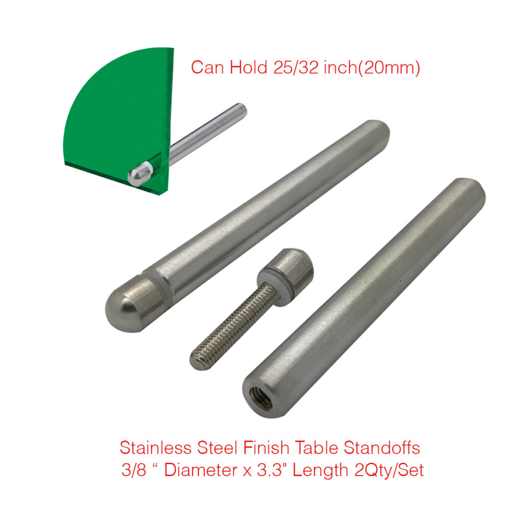 Stainless Steel Finish Table Standoffs 3/8 “ Diameter x 3.3" Length ...