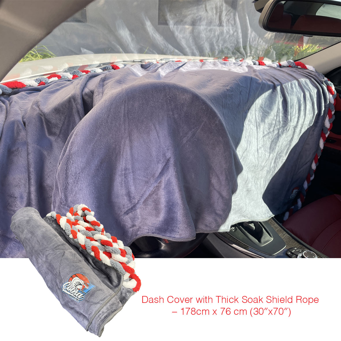 Dash Cover with Thick Soak Shield Rope - 178cm x 76 cm (30"x70 ...
